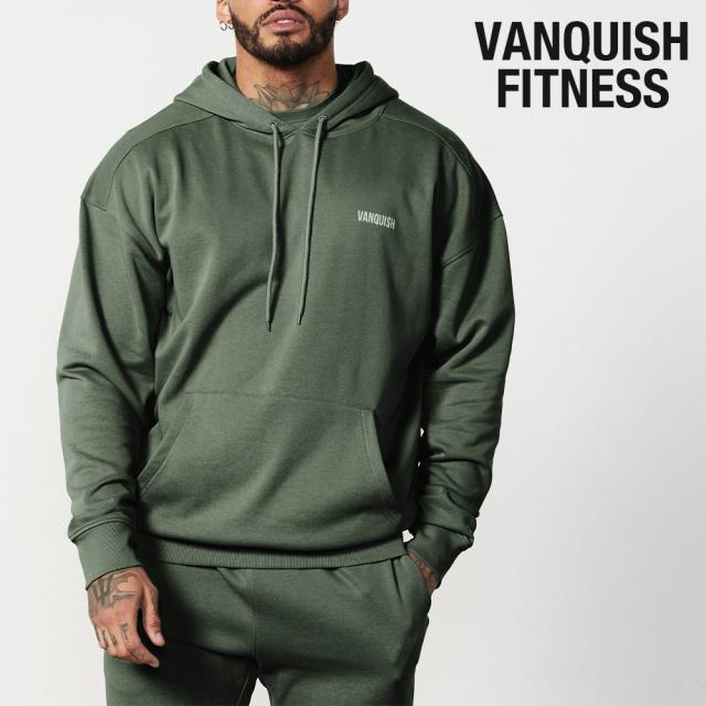 ヴァンキッシュ フィットネス プルオーバー パーカー VANQUISH FITNESS Essential Forest Green Oversized Pullover Hoodie トップス メンズ 筋トレ ジム ウエア スポーツ 正規品 [衣類] ユ00572