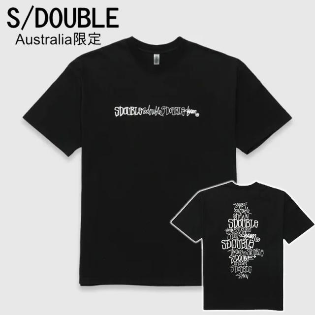エスダブル Tシャツ S/Double AU限定 S/DOUBLE Script Stack T-Shirt Washed Black 半袖 ブラック ロゴ ストリート メンズ レディース ユニセックス 正規品 [衣類] ユ00582