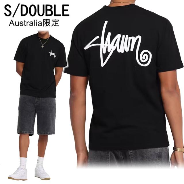 エスダブル Tシャツ S/Double AU限定 S/DOUBLE Shawn Script T-Shirt 半袖 ブラック ロゴ ストリート メンズ レディース ユニセックス 正規品 [衣類] ユ00582