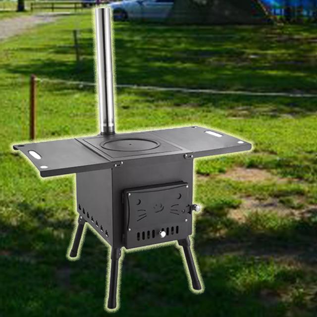 アウトドア薪ストーブ ねこ型ストーブ キャンピング野外ストーブ 薪ストーブ　ストーブ　stove
