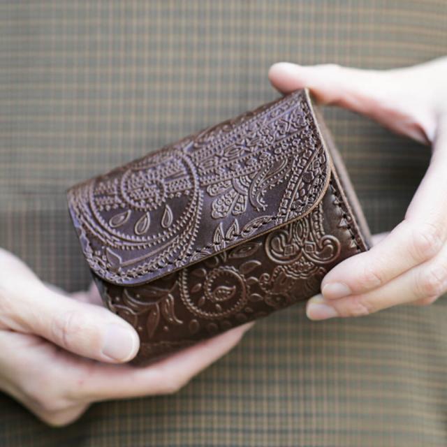 栃木レザー ミニ財布 ペイズリー VINCENT CRAFTED オリジナルブランド
