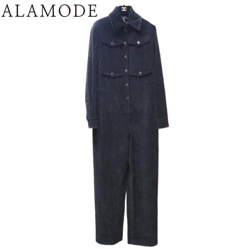 CHANEL(シャネル) ココボタン オールインワン オーバーオール/ジャンプスーツ P73 アパレル ファッション  38 レーヨン コットン ポリウレタン ブラック黒 レディース 40802164296【中古】【アラモード】