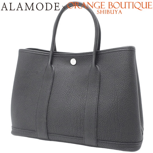 HERMES(エルメス) ガーデンパーティTPM ブラック黒 ネゴンダ パラジウム金具 シルバー金具 W刻印 ハンドバッグ トートバッグ レディース 40802139503【中古】【アラモード】
