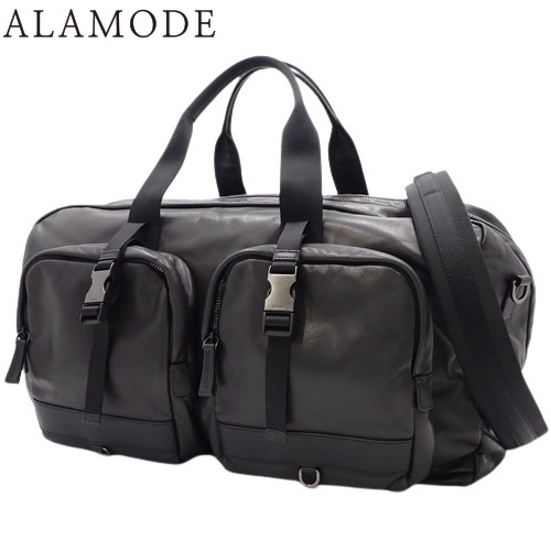 PRADA(プラダ) ロゴプレート ボストンバッグ ボストンバッグ/キャリー 旅行バッグ トラベルバッグ ショルダーバッグ 2WAY レザー ブラック黒 ガンメタル金具 メンズ 40802132588【中古】【アラモード】