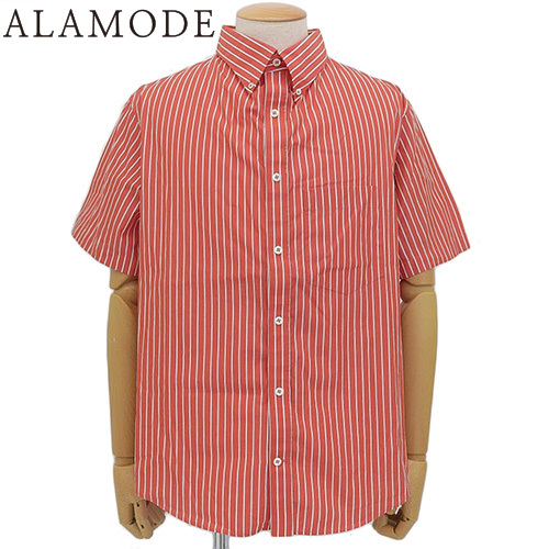 BALENCIAGA(バレンシアガ) ストライプ シャツ トップス 2017年 半袖 アパレル ファッション  37 コットン レッド赤 ホワイト白 508558 メンズ 40802137997【中古】【アラモード】