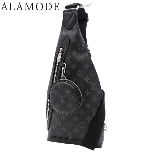 LOUIS VUITTON(ルイ・ヴィトン) モノグラム・エクリプス デュオ・スリングバッグ ボディバッグ 斜め掛け メッセンジャー モノグラムエクリプス タイガレザー ブラック黒 シルバー金具 M30936 40802143859【中古】【アラモード】