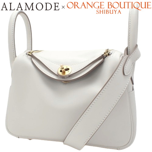 【未使用】HERMES(エルメス) リンディミニ ヴェルソ グリペール/グリメイヤー ホワイト白 グレー スイフト ゴールド金具 W刻印 ショルダーバッグ 2WAY ハンドバッグ 肩掛け ミニ20 レディース 40802145269【アラモード】