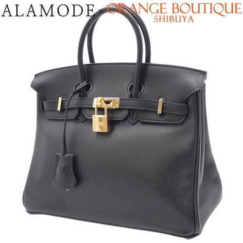 HERMES(エルメス) バーキン25 ブラック黒 スイフト ゴールド金具 X刻印 ハンドバッグ トートバッグ レディース 40802144793【中古】【アラモード】