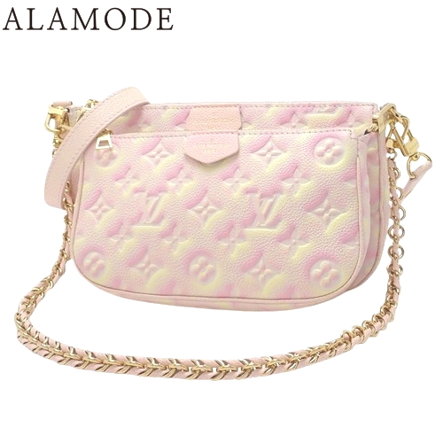 LOUIS VUITTON(ルイ・ヴィトン) モノグラム・アンプラント ミュルティ・ポシェット・アクセソワール ショルダーバッグ 肩掛け サマースターダスト チェーンショルダー ピンク イエロー黄 ゴールド金具 M46093 レディース 40802142912【中古】【アラモード】