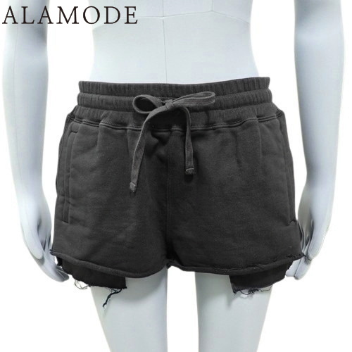 MIUMIU(ミュウミュウ) ショートパンツ ボトムス 2023年 アパレル ファッション エンボスロゴ 40 コットン ブラック黒 レディース 40802143301【中古】【アラモード】