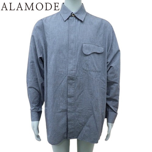 DIOR HOMME(ディオール・オム) M.WOMAN SHIRT カジュアルシャツ トップス 2020年 アパレル ファッション 長袖 サドルポケット ジップアップ パーカー M コットン ネイビー紺 013C522A4082 メンズ 40802145826【中古】【アラモード】