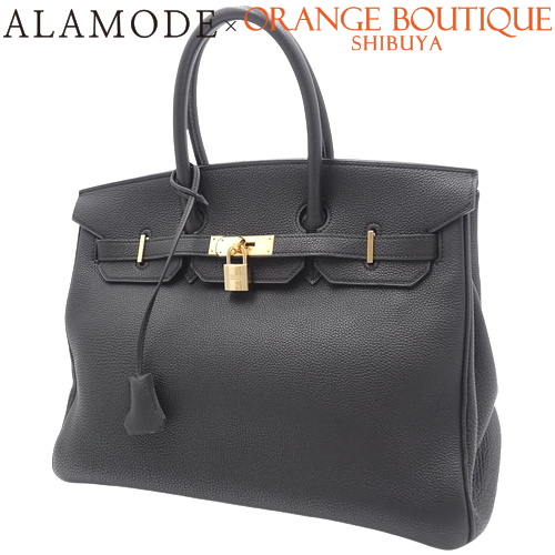 HERMES(エルメス) バーキン35 ブラック黒 トゴ ゴールド金具 □G刻印 ハンドバッグ トートバッグ レディース 40802148324【中古】【アラモード】