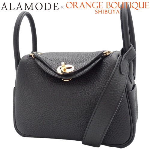 HERMES(エルメス) リンディ ミニ K刻印 ブラック黒 トリヨンクレマンス ゴールド金具 ショルダーバッグ 肩掛け 斜め掛け レディース 40802151197【中古】【アラモード】