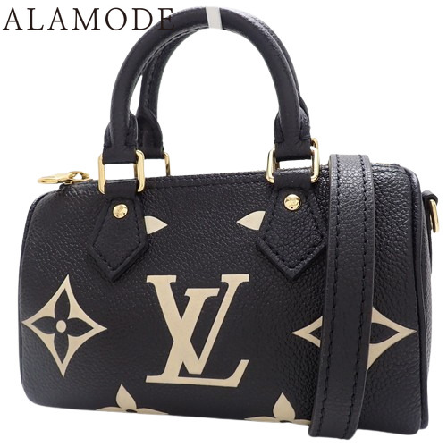 LOUIS VUITTON(ルイ・ヴィトン) モノグラム・アンプラント ナノスピーディー ハンドバッグ 2WAY ショルダー 斜め掛け 斜め掛け モノグラムアンプラント ブラック黒 ベージュ ゴールド金具 M81456 レディース 40802148724【中古】【アラモード】