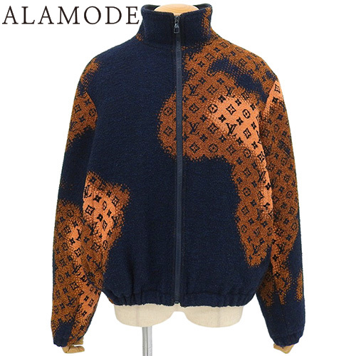 LOUIS VUITTON(ルイ・ヴィトン) モノグラム ブークレットブルゾン アウター RM241M アパレル ファッション ジャケット 48 ウール ナイロン コットン ネイビー紺 オレンジ メンズ 40802146315【中古】【アラモード】