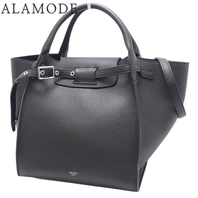 CELINE(セリーヌ) ビッグバッグ スモール ロングストラップ付き トートバッグ ２WAY 肩掛け ショルダー 斜め掛け 旧ロゴ カーフ ブラック黒 シルバー金具 189313A4U.38NO レディース 40802151177【中古】【アラモード】