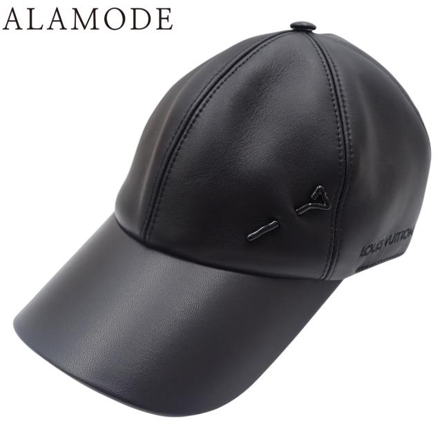 LOUIS VUITTON(ルイ・ヴィトン) LVピン キャップ 帽子 アパレル ファッション小物 ベースボールキャップ 羊革 ブラック黒 ブラック金具 M7012M ユニセックス 40802151873【中古】【アラモード】