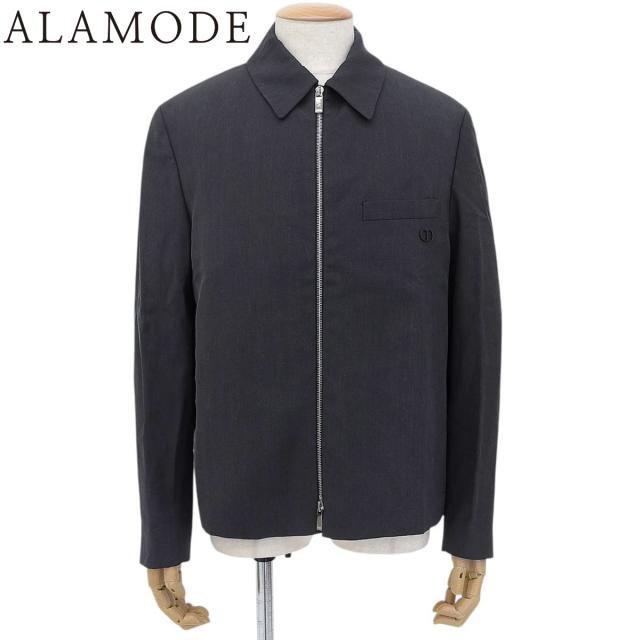 DIOR HOMME(ディオール・オム) ジップシャツジャケット ジャケット 2021年 アパレル ファッション ブルゾン 50 ウール ビスコース グレー 193C243C6052 メンズ 40802149326【中古】【アラモード】