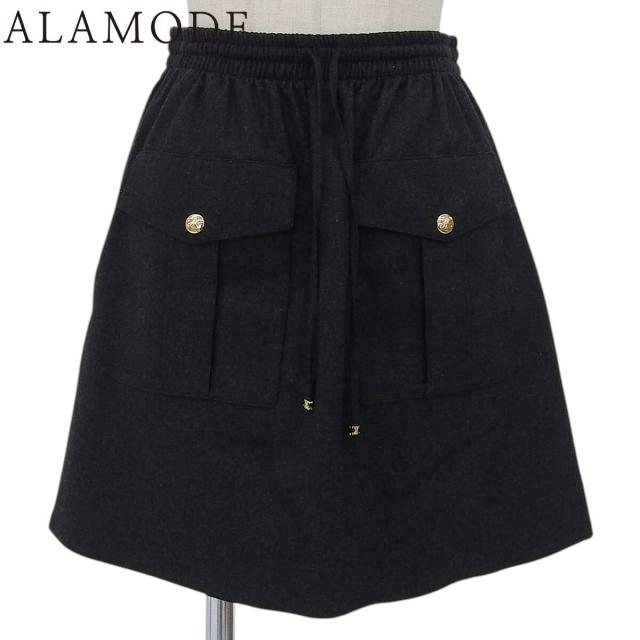 CELINE(セリーヌ) カーゴポケット付きスカート スカート エディ期 アパレル ファッション トリオンフ ミニスカート 36 カシミヤ グレー ブラック黒 レディース 40802149640【中古】【アラモード】