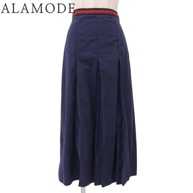 GUCCI(グッチ) コットンポプリン スカート スカート ボトムス ウエストストライプ アパレル 38 コットン ネイビー紺 レッド赤 695326 レディース 40806000040【中古】【アラモード】