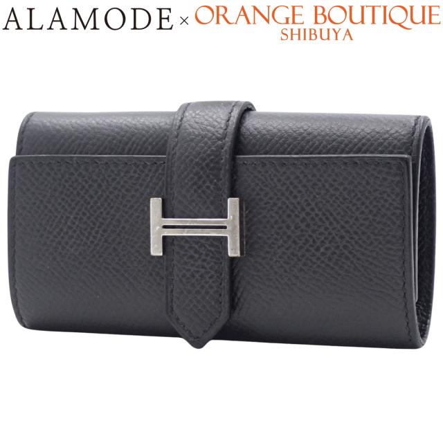 HERMES(エルメス) ベアン キーケース ブラック黒 ヴォーエプソン パラジウム金具 シルバー金具 □Q刻印 キーケース/キーリング 4連 四連 小物 ユニセックス 40802153956【中古】【アラモード】