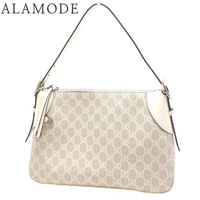 GUCCI(グッチ) GGエンブレム ミディアム ショルダーバッグ ショルダーバッグ 肩掛け ワンショルダー ハンドバッグ GGキャンバス レザー ベージュ ホワイト白 815216 FAD6L 9641 レディース 40802154000【中古】【アラモード】