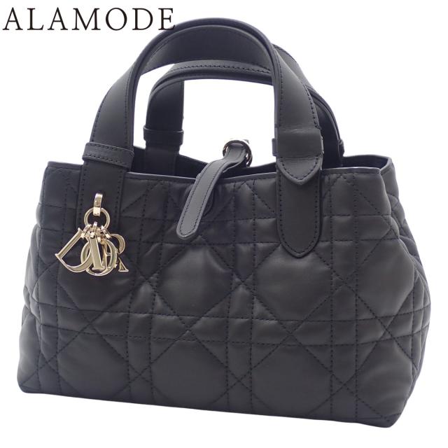 Christian Dior(クリスチャン・ディオール) マクロカナージュ トゥジュール スモール バッグ ハンドバッグ トートバッグ 手持ちかばん カーフ ブラック黒 シャンパンゴールド金具 M2822OSHJ レディース 40802155040【中古】【アラモード】