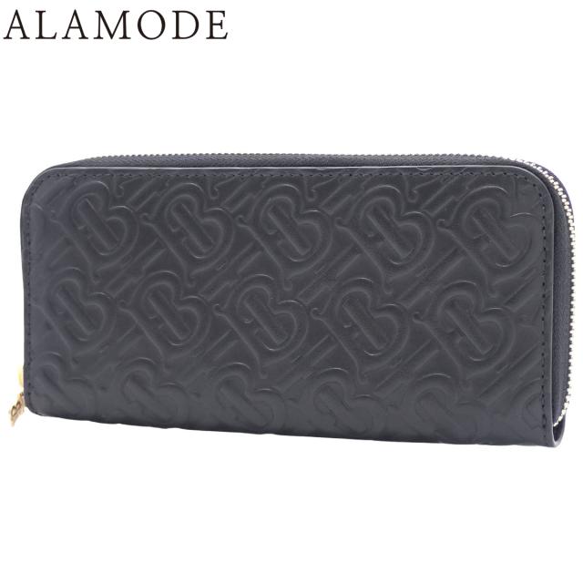 BURBERRY(バーバリー) TBモノグラム 長財布 ロングウォレット アラウンドジップ ラウンドファスナー レザー ブラック黒 ゴールド金具 8011601 レディース 40802155887【中古】【アラモード】