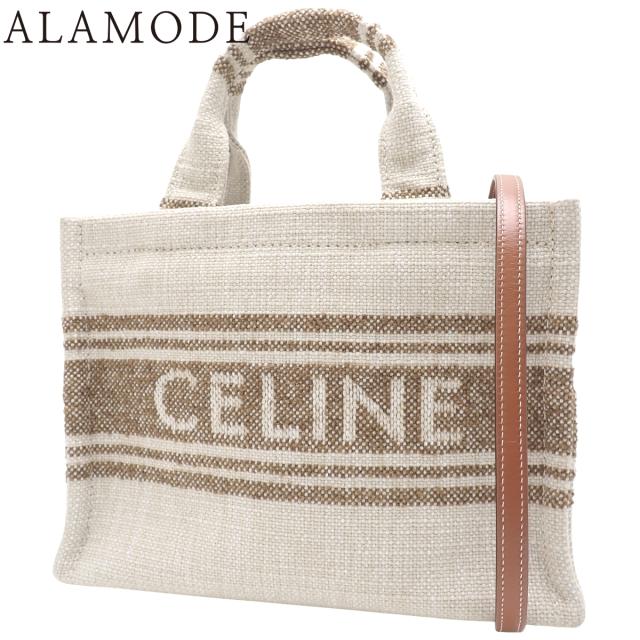 CELINE(セリーヌ) スモールカバ タイス ハンドバッグ ショルダー 2WAY 肩掛け ミニバッグ キャンバス カーフ タバコ/タン アイボリー ブラウン茶 ゴールド金具 199162EZ7 レディース 40802156754【中古】【アラモード】