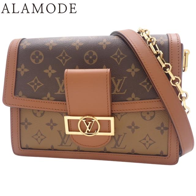 LOUIS VUITTON(ルイ・ヴィトン) モノグラム・リバース ドーフィーヌ MM ショルダーバッグ 肩掛け 斜め掛け クラッチバッグ モノグラムキャンバス モノグラムリバース キャンバス ブラウン茶 キャメル茶  ゴールド金具 M45958 レディース 40802156368【中古】【アラモード】