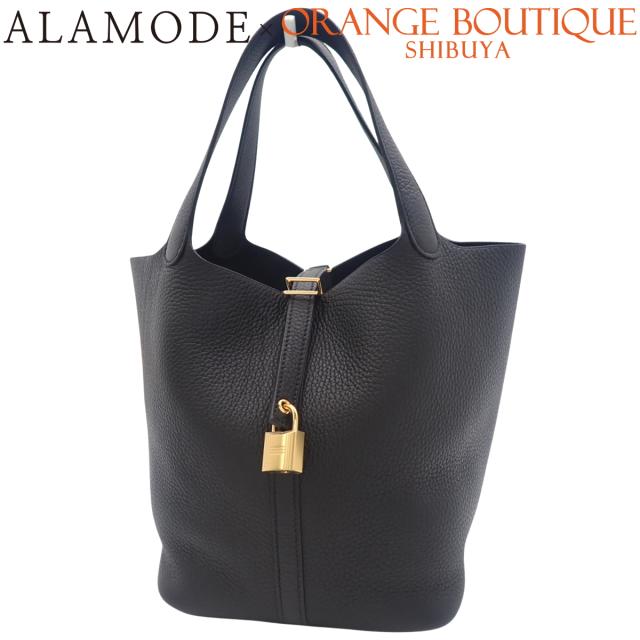 HERMES(エルメス) ピコタンロックMM ブラック黒 トリヨンクレマンス ゴールド金具 W刻印 ハンドバッグ トートバッグ レディース 40802157477【中古】【アラモード】