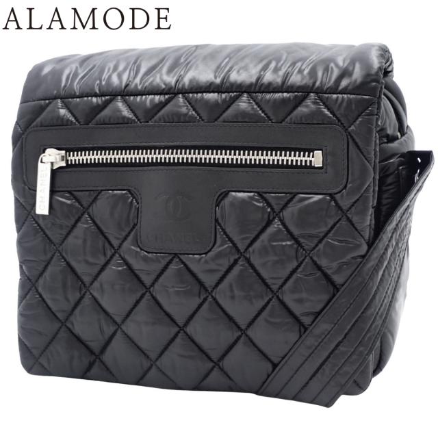 CHANEL(シャネル) コココクーン ココマーク ナイロン ショルダーバッグ ショルダーバッグ 肩掛け 斜め掛け クロスボディ ナイロン ブラック黒 シルバー金具 A48616 レディース 40802157437【中古】【アラモード】