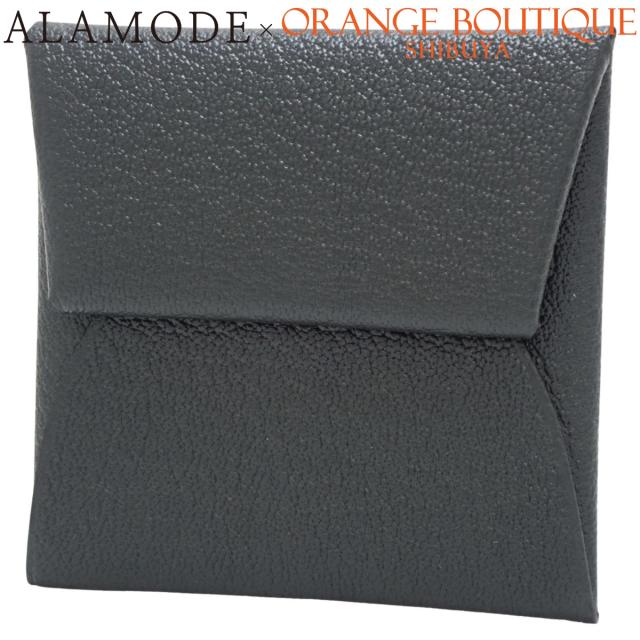 HERMES(エルメス) バスティア ヴェルソ ブラック/モーヴペール パラジウム金具 シェブルミゾル シルバー金具 W刻印 ケース パース ミニウォレット コンパクト財布 小物 レディース 40802158438【中古】【アラモード】