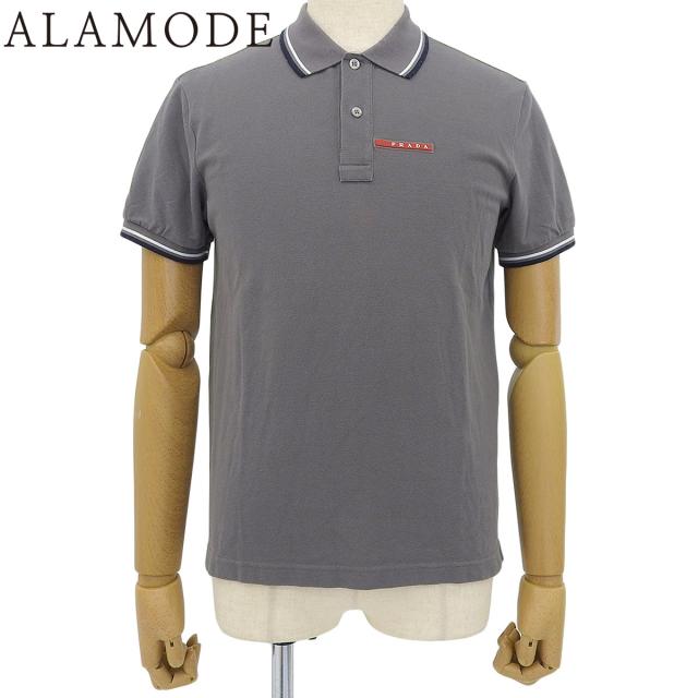 PRADA(プラダ) ポロシャツ 2017年 半袖 トップス アパレル M コットン グレー SJJ887 メンズ 40802156583【中古】【アラモード】