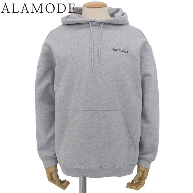 BALENCIAGA(バレンシアガ) ロゴ フーディパーカー スウェット/パーカー 2021年 トップス アパレル M コットン ライトグレー ブラック黒 600583 メンズ 40802155470【中古】【アラモード】