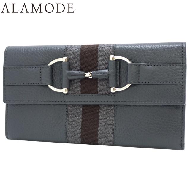 GUCCI(グッチ) ホースビット 二つ折り 長財布 ロングウォレット 2つ折り シェリーライン レザー グレー ブラウン茶 シャンパンゴールド金具 245752 メンズ 40802156695【中古】【アラモード】