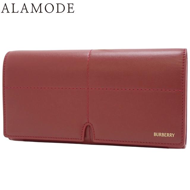 BURBERRY(バーバリー) スニップ 長財布 ロングウォレット 二つ折り 2つ折り 小物 レザー レッド赤 ゴールド金具 レディース 40802157427【中古】【アラモード】