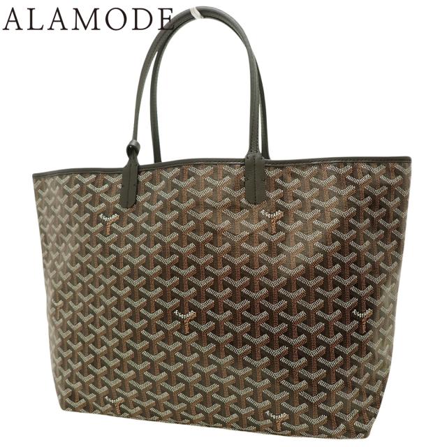 GOYARD(ゴヤール) サンルイPM トートバッグ 肩掛け ショッピングバッグ ヘリンボーン柄 PVCコーティングキャンバス ゴヤールディンキャンバス ブラック黒 ホワイト白 ブラウン シルバー金具 ユニセックス 40802160864【中古】【アラモード】