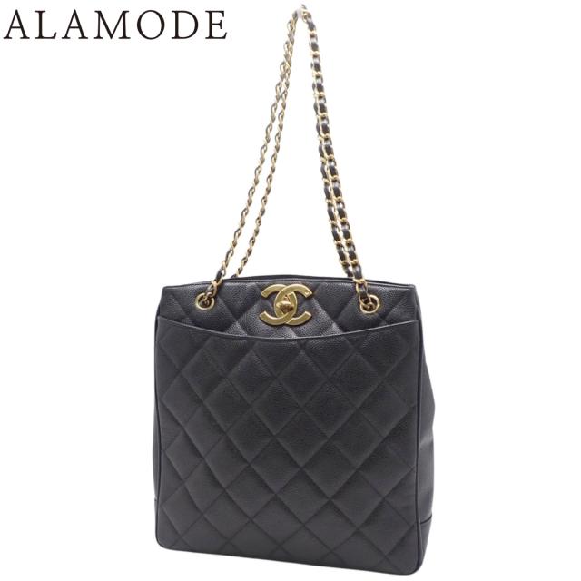 CHANEL(シャネル) マトラッセ ココマーク チェーンショルダーバッグ ショルダーバッグ トート デカココ キャビアスキン ブラック黒 ゴールド金具 レディース 40802148668【中古】【アラモード】