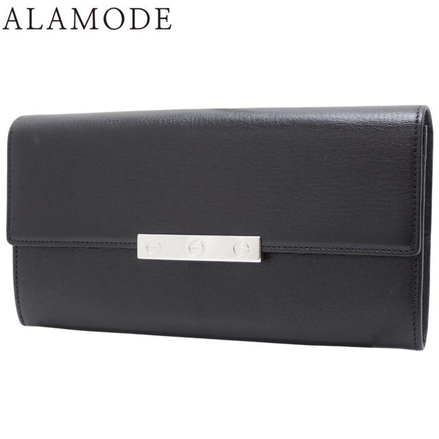 CARTIER(カルティエ) ラブコレクション 2つ折り 長財布 ロングウォレット 二つ折り LOVE カーフ ブラック黒 シルバー金具 L3001375 ユニセックス 40802136581【中古】【アラモード】