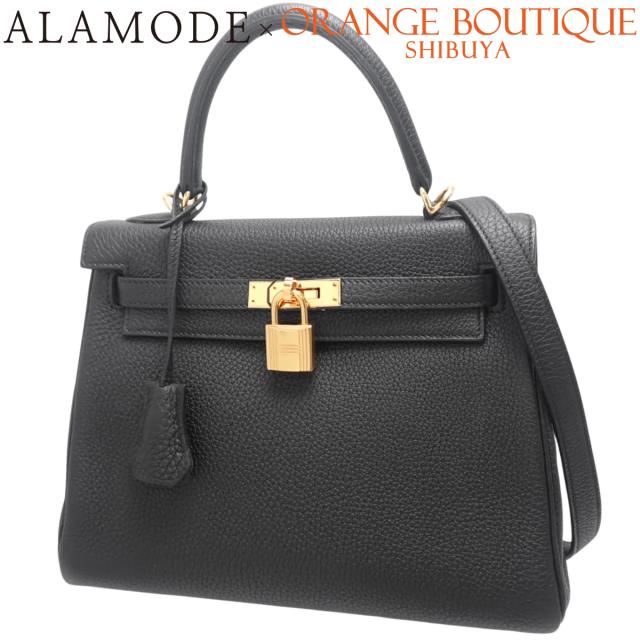 HERMES(エルメス) ケリー25 (内縫い) ブラック黒 トゴ ゴールド金具 Z刻印 ハンドバッグ 2WAY ショルダー 肩掛け レディース 40802162871【中古】【アラモード】