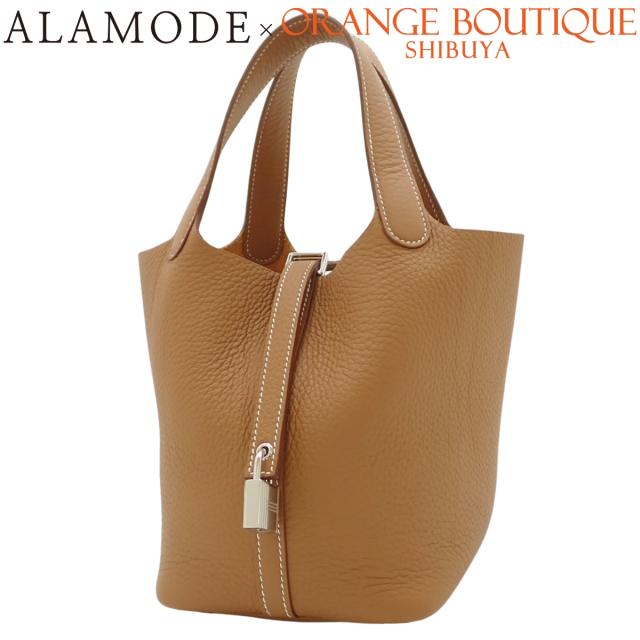 【新品】HERMES(エルメス) ピコタンロックPM ゴールド ブラウン茶 トリヨンクレマンス パラジウム金具 シルバー金具 W刻印 ハンドバッグ トートバッグ レディース 40802162891【アラモード】