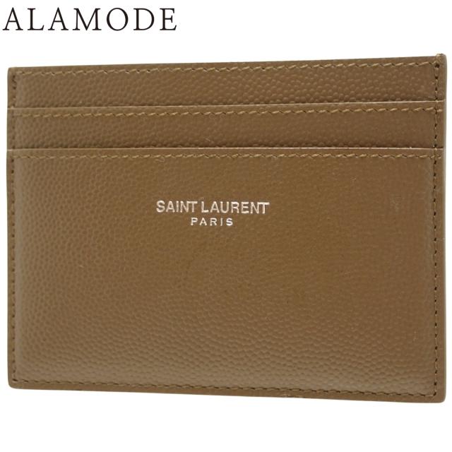 SAINT LAURENT PARIS(サンローランパリ) クラシック サンローラン カードケース パスケース カードホルダー 定期入れ 小物 グレイン ド プードルレザー ダークウッド ブラウン茶 375946 ユニセックス 40802161018【中古】【アラモード】