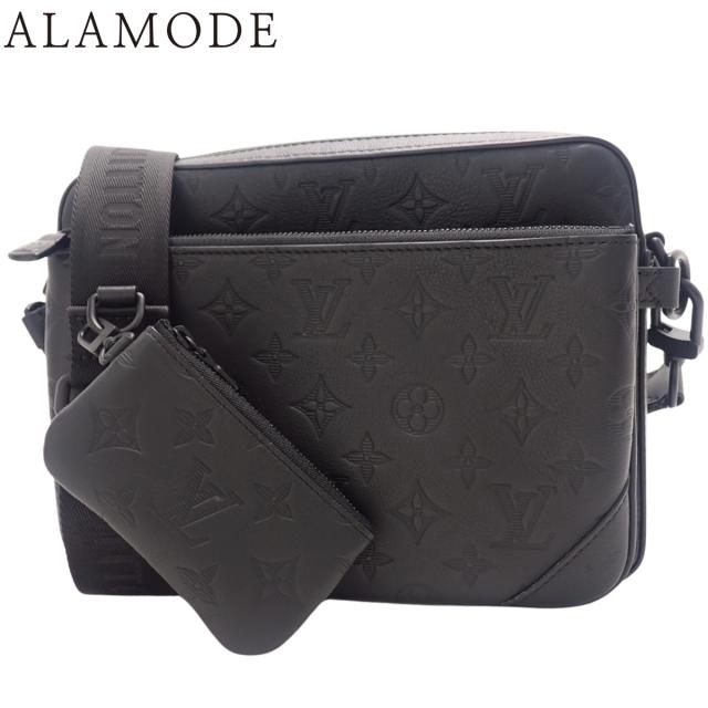 LOUIS VUITTON(ルイ・ヴィトン) モノグラム・シャドウ トリオ・メッセンジャー ショルダーバッグ 肩掛け 斜め掛け クロスボディ モノグラムシャドウレザー ブラック黒 ブラック金具 M46602 メンズ 40802155731【中古】【アラモード】