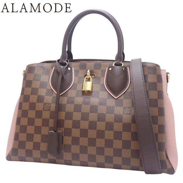 LOUIS VUITTON(ルイ・ヴィトン) ダミエ・エベヌ ノルマンディ ハンドバッグ 2WAY ショルダー 肩掛け トート ダミエキャンバス トリヨンレザー マグノリア ピンク ブラウン茶 ゴールド金具 N41488 レディース 40802162774【中古】【アラモード】