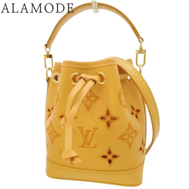 LOUIS VUITTON(ルイ・ヴィトン) LVブロデリー・アングレーズ ナノ・ノエ ハンドバッグ 2WAY ショルダー 肩掛け 斜め掛け カーフ サフラン イエロー黄 オレンジ ゴールド金具 M82469 レディース 40802162793【中古】【アラモード】