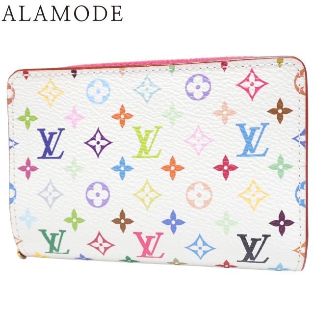 LOUIS VUITTON(ルイ・ヴィトン) モノグラム・マルチカラー LV×TM ポルトフォイユ・ルー コンパクトウォレット 二つ折り 2つ折り ミニ財布 村上隆コラボ モノグラムマルチカラー ブロン ホワイト白 マルチカラー ゴールド金具 M14093 レディース 40802163220【アラモード】