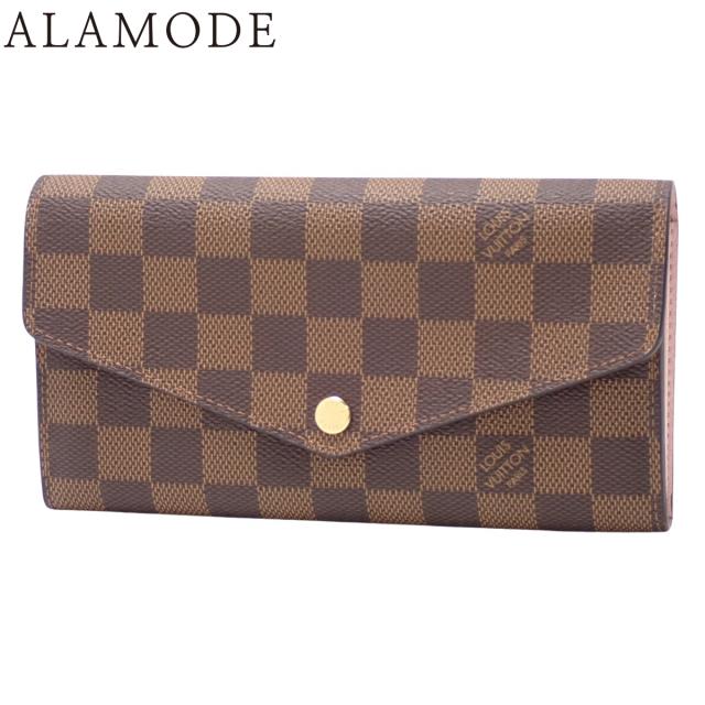 LOUIS VUITTON(ルイ・ヴィトン) ダミエ・エベヌ ポルトフォイユ・サラ ロングウォレット 二つ折り 2つ折り 長財布 ダミエキャンバス ローズバレリーヌ ブラウン茶 ピンク ゴールド金具 N60114 レディース 40802163078【中古】【アラモード】