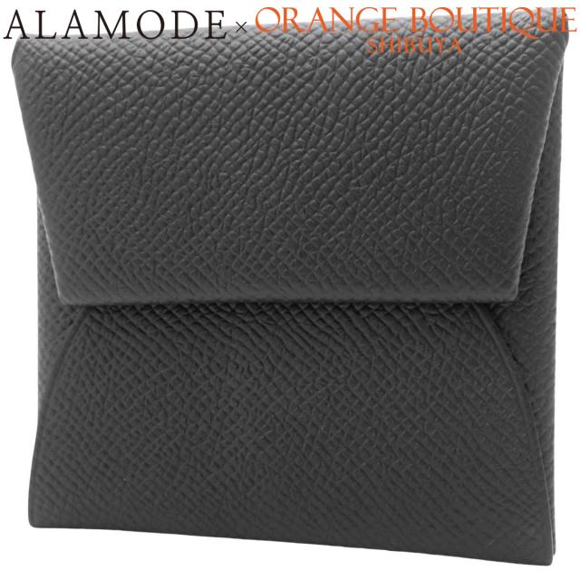HERMES(エルメス) バスティア キャバン ブラック黒 ヴォーエプソン パラジウム金具 シルバー金具 U刻印 ケース ミニウォレット パース ユニセックス 40802163046【中古】【アラモード】
