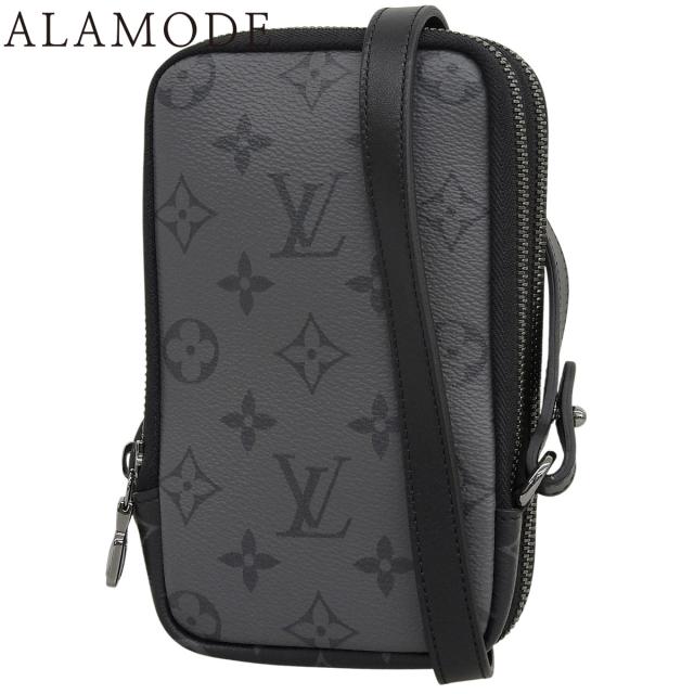 LOUIS VUITTON(ルイ・ヴィトン) モノグラム・エクリプス リバース ダブルフォンポーチ ショルダーバッグ 肩掛け 斜め掛け ポーチ グレー ブラック黒 ガンメタル金具 M69534 レディース 40802153842【中古】【アラモード】